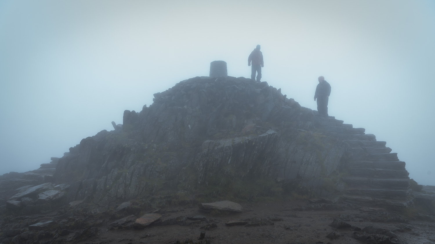 Hiking Snowdon on a rainy and windy day, The three peaks