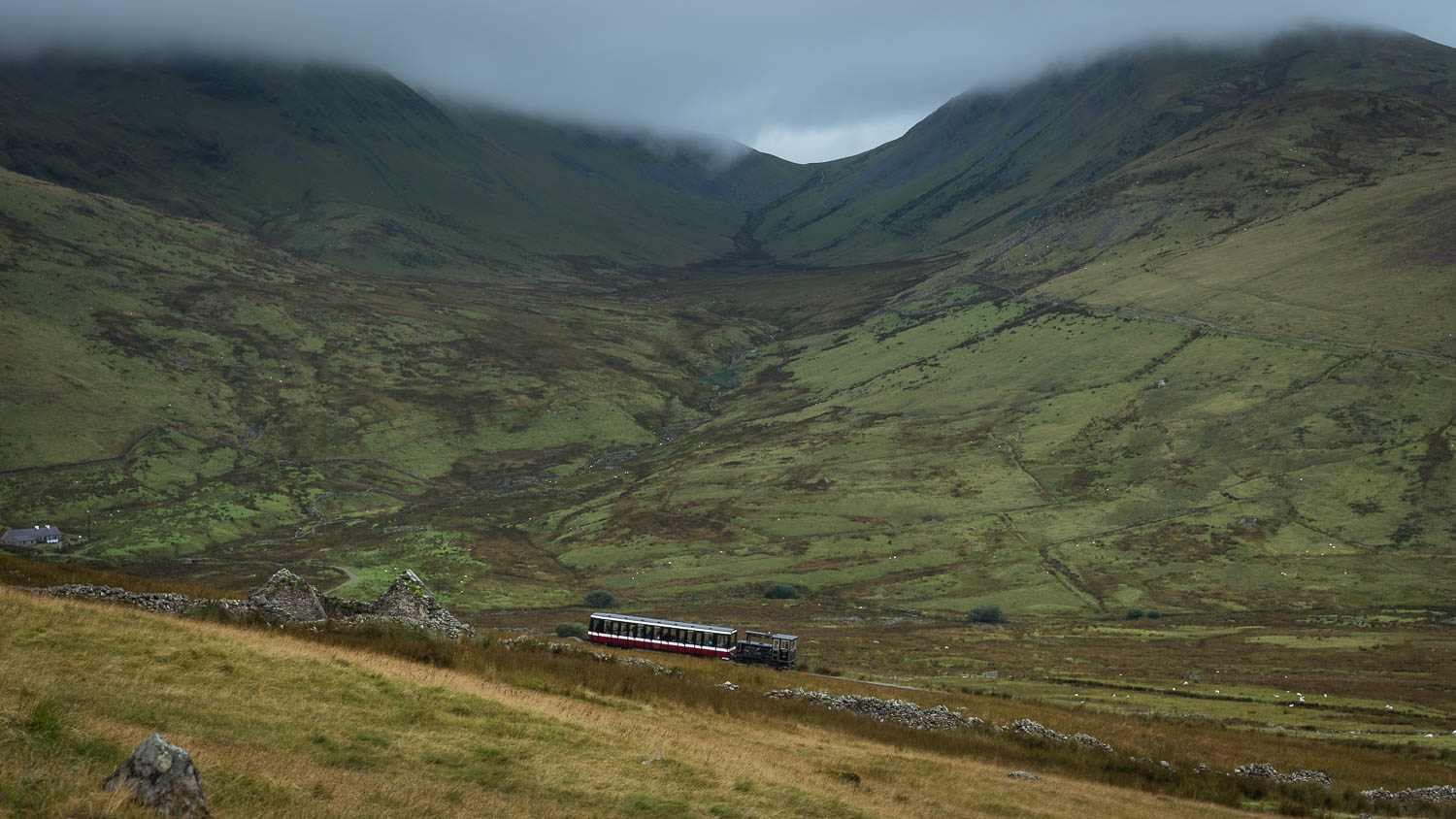 Hiking Snowdon on a rainy and windy day, The three peaks