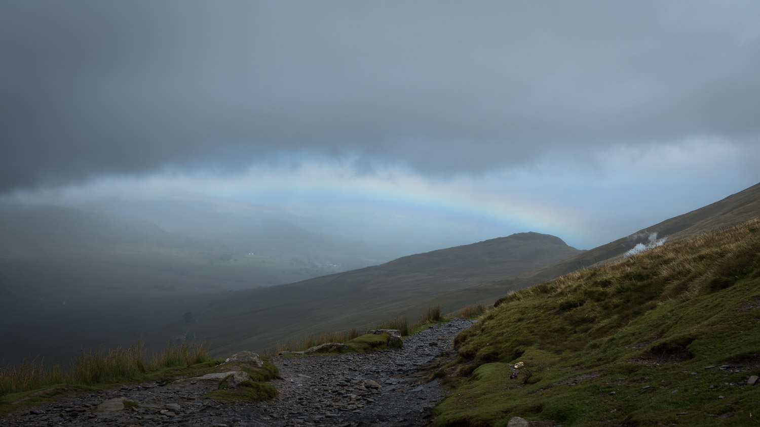 Hiking Snowdon on a rainy and windy day, The three peaks