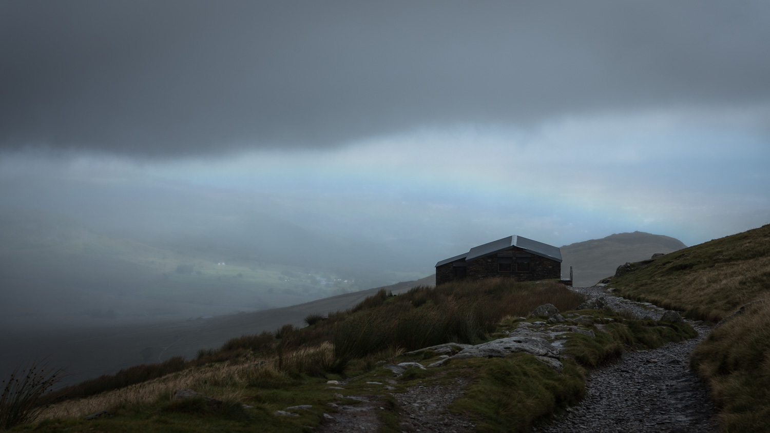 Hiking Snowdon on a rainy and windy day, The three peaks